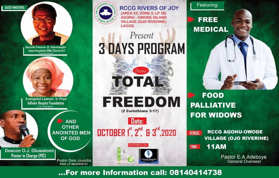 Three Days Program to be Held at RCCG Agonu-Owode Village – Infinite ...